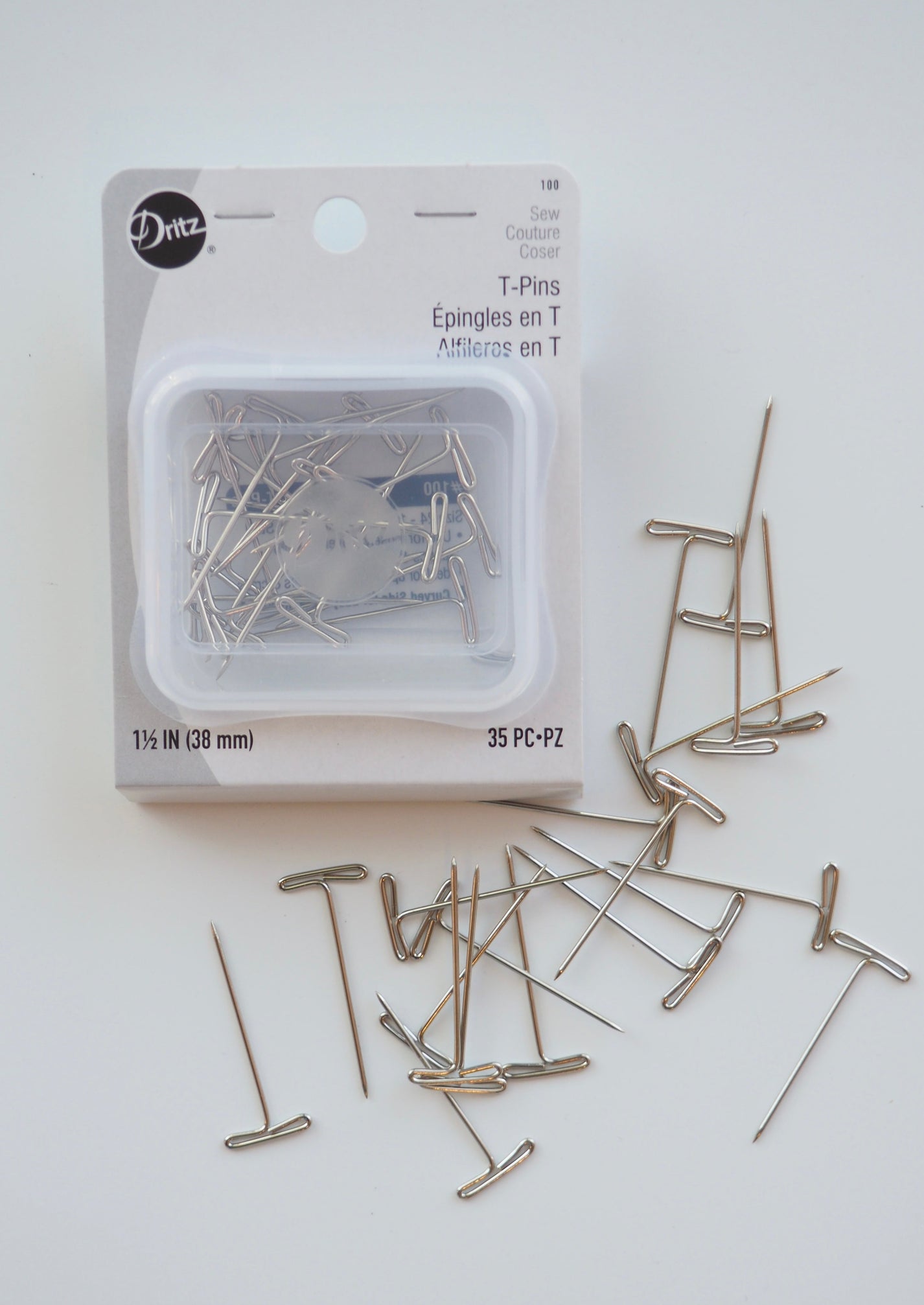 Dritz T-Pins 45mm (40 Count) | Blocking & Sewing - Good Grief Yarn ...